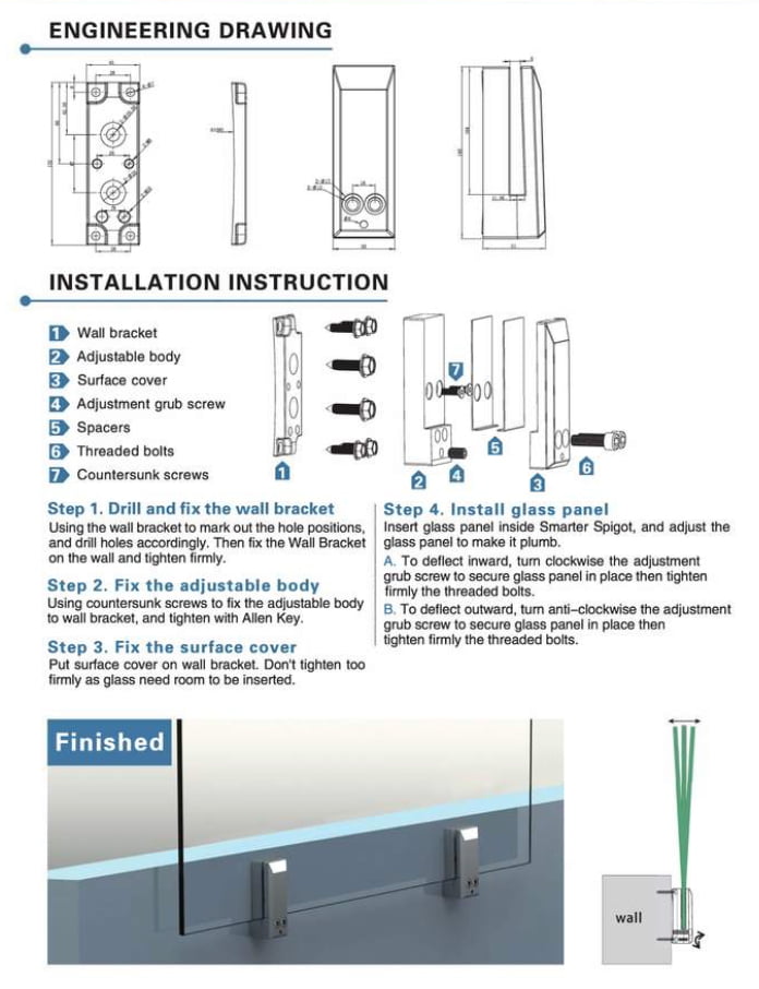 Side Mount Spigots - Frameless Glass Pool Fencing Hardware